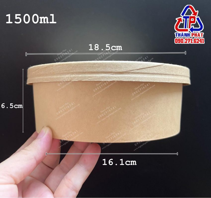 Tô giấy 1500ml nắp giấy - Tô giấy nắp giấy 1500ml đựng thức ăn - Tô ...